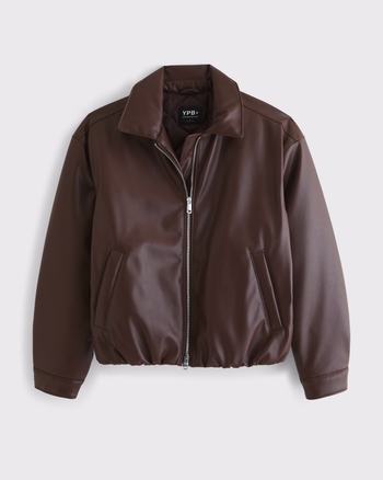 Women's YPB Bubble Hem Vegan Leather Jacket | Women's Clearance ...
