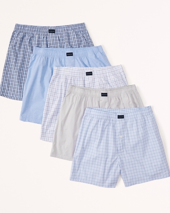 Men's 5-Pack Woven Logo Boxers | Men's Underwear | Abercrombie.com