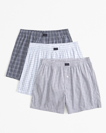 Men's 3-Pack Woven Logo Boxers | Men's Clearance | Abercrombie.com