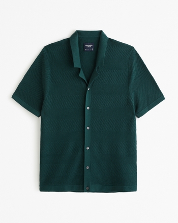 Men's Stitch Button-Through Sweater Polo | Men's Clearance ...