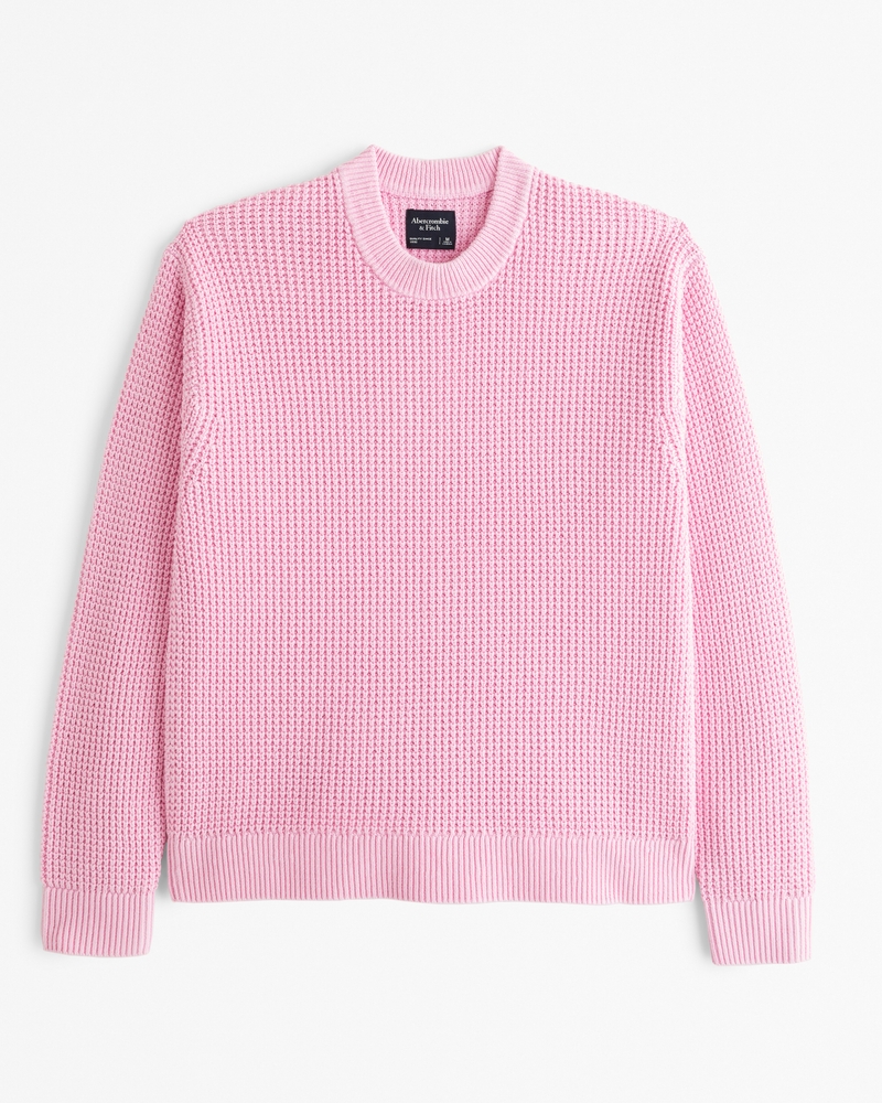 Men's Oversized Waffle Crew Sweater | Men's Clearance Men's Oversized Waffle Crew Sweater | Men's Clearance