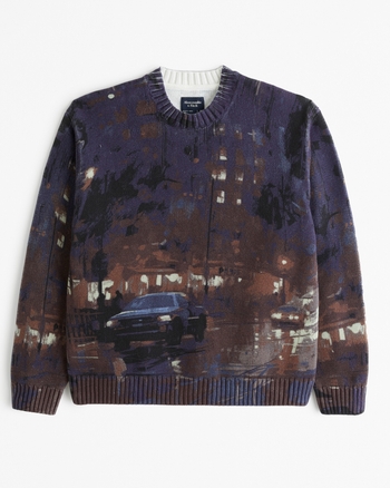Men's Car Scenic Crew Sweater | Men's Clearance | Abercrombie.com