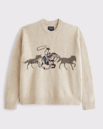 Men's Scenic Western Crew Sweater | Men's Tops | Abercrombie.com