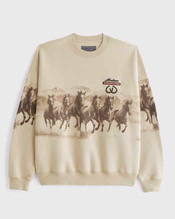 Men's Western Graphic Crew Sweatshirt | Men's Tops | Abercrombie.com