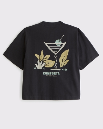 Men's Premium Heavyweight Cropped Beach Club Graphic Tee | Men's ...