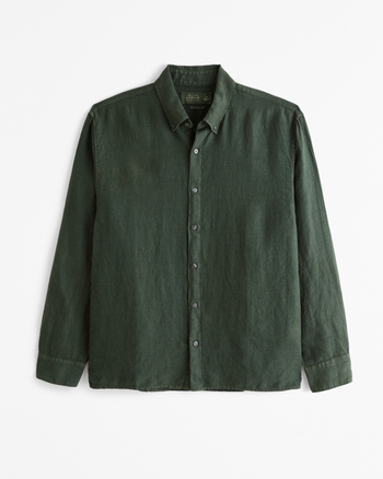 Men's Linen Button-Up Shirt | Men's Clearance | Abercrombie.com