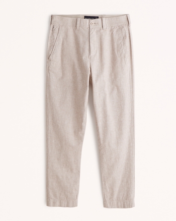 Men's Straight Fit Linen-Blend Pant | Men's Clearance | Abercrombie.com