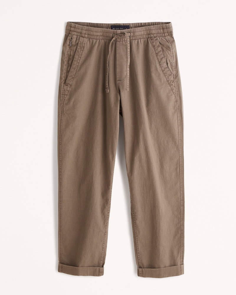 Men's Linen-Blend Pull-On Pant | Men's Bottoms | Abercrombie.com