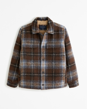 Men's Sherpa-Lined Shirt Jacket | Men's Clearance | Abercrombie.com