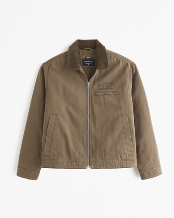Men's Cropped Zip Workwear Jacket | Men's Clearance | Abercrombie.com