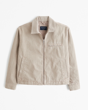 Men's Cropped Zip Workwear Jacket | Men's Clearance | Abercrombie.com