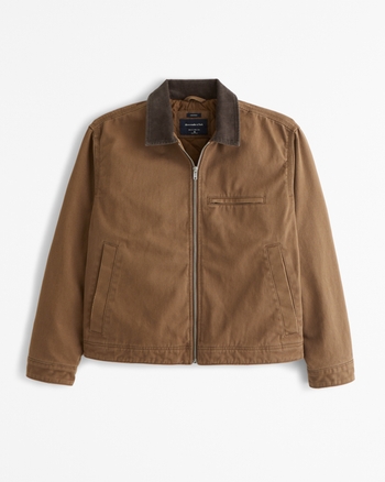 Men's Cropped Zip Workwear Jacket | Men's Clearance | Abercrombie.com
