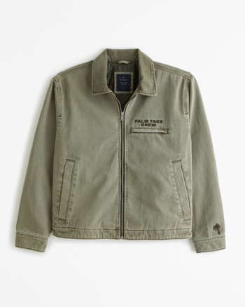 Men's Cropped Zip Workwear Jacket | Men's Clearance | Abercrombie.com