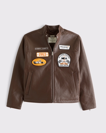 Men's McLaren Vegan Leather Racer Jacket | Men's Clearance ...
