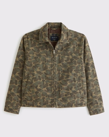 Men's Lightweight Cropped Zip Workwear Jacket | Men's Coats & Jackets | Abercrombie.com