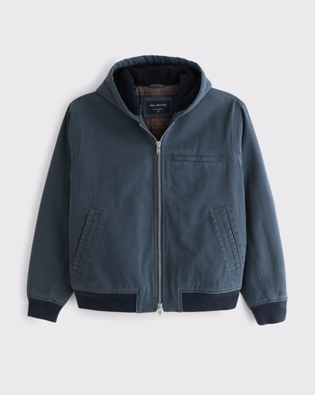 Men's Hooded Workwear Bomber Jacket | Men's Coats & Jackets | Abercrombie.com