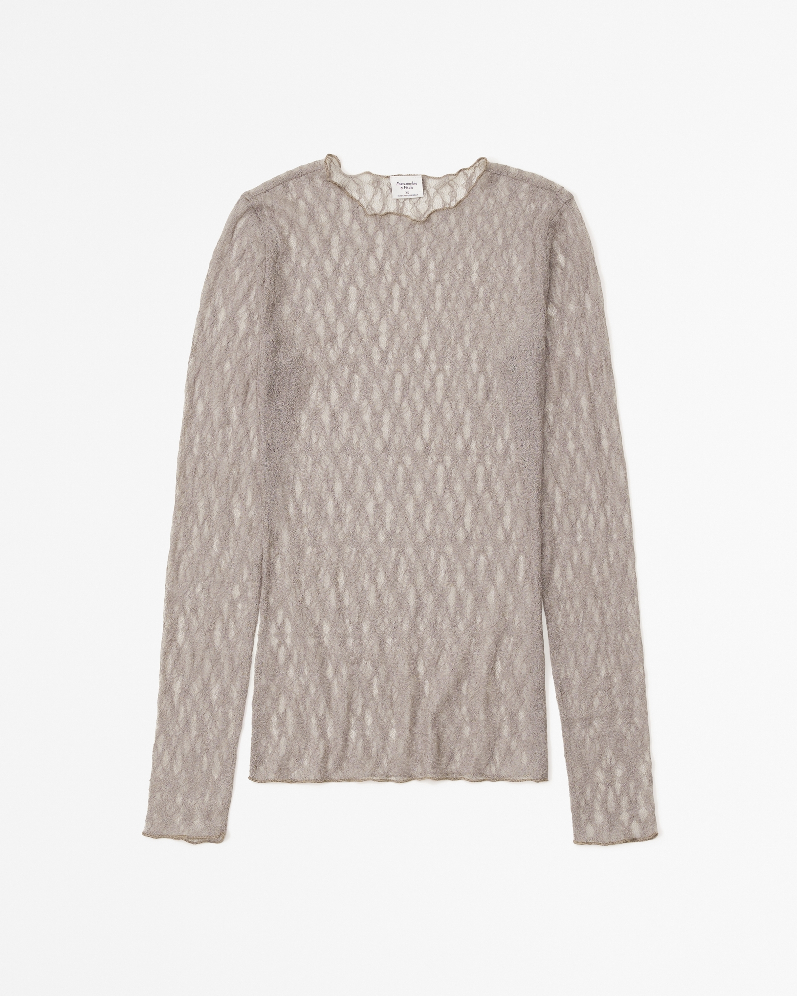 Misses Long Sleeve Lace Top