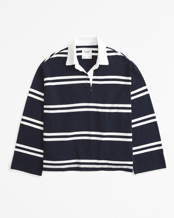 Women's Long-Sleeve Rugby Polo Top | Women's Clearance | Abercrombie.com