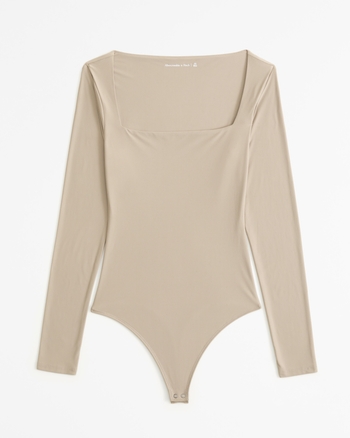 Women's Soft Matte Seamless Long-Sleeve Squareneck Bodysuit | Women's Clearance | Abercrombie.com