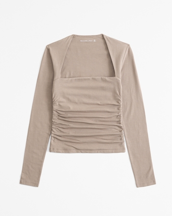 Women's The A&F Ava Long-Sleeve Top | Women's Tops | Abercrombie.com