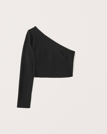 Damen Langärmliges One-Shoulder-Oberteil | Damen Sale | Abercrombie.com