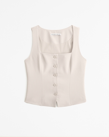 Women's Tailored Vest Squareneck Set Top | Women's Tops | Abercrombie.com