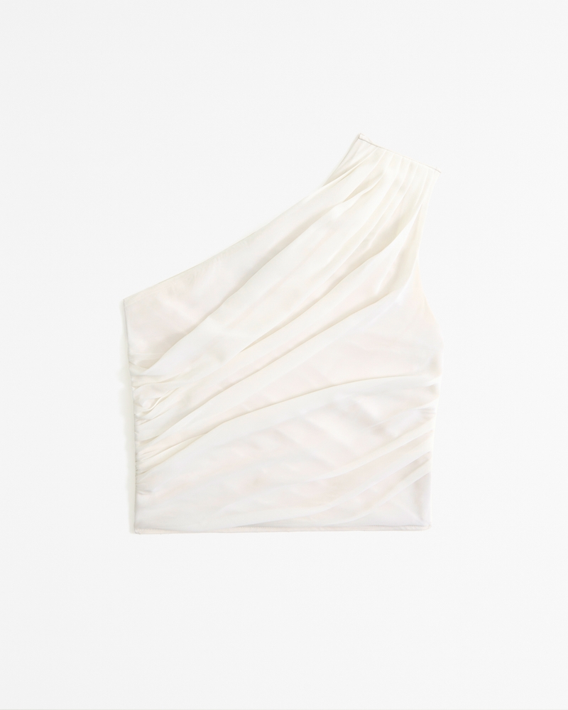 Womens Sheer Asymmetrical One Shoulder Set Top Womens Clearance