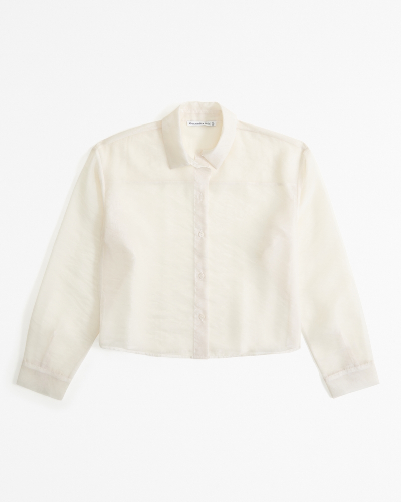 Women's Long-Sleeve Sheer Shirt | Women's Clearance | Abercrombie.com