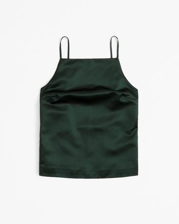 Women's Satin Open-Back Apron Top | Women's Winter Sale | Abercrombie.com