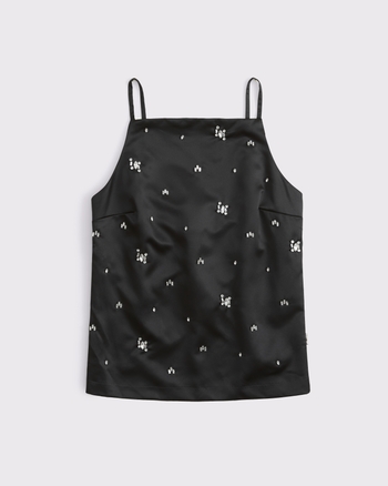 Women's Satin Embellished Open-Back Apron Top | Women's Clearance ...