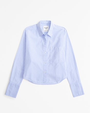 Women's Cropped Oxford Shirt | Women's Clearance | Abercrombie.com