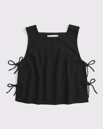 Dames Apron Linen-Blend Shell Top | Dames Tops | Abercrombie.com