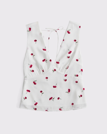 Women's Tie-Back V-Neck Top | Women's Clearance | Abercrombie.com