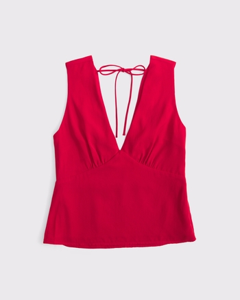 Women's Tie-Back V-Neck Top | Women's Clearance | Abercrombie.com