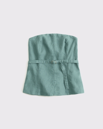 Women's Premium Linen Strapless Tailored Top | Women's Clearance ...
