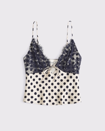 Women's Lace and Satin V-Neck Cami | Women's Tops | Abercrombie.com