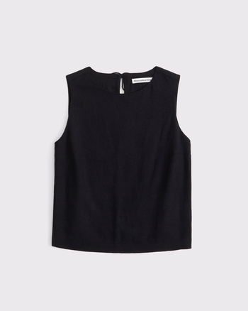 Women's Tie-Back Linen-Blend Shell Top | Women's Tops | Abercrombie.com