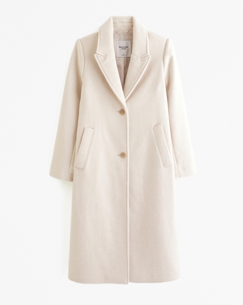 Women's Wool-Blend Tailored Topcoat | Women's Clearance | Abercrombie.com