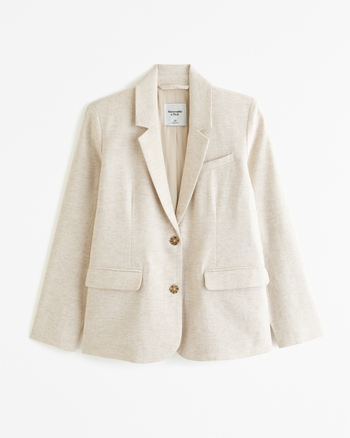 Women's Linen-Blend Blazer | Women's Clearance | Abercrombie.com