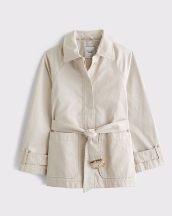 Women's Waxed Belted Utility Jacket | Women's Clearance | Abercrombie.com