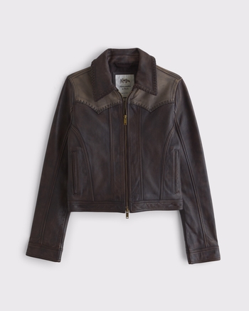 Women's Western Genuine Leather Jacket | Women's Abercrombie x Kemo ...
