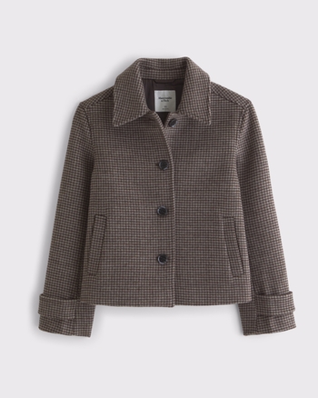 Women's Short Wool-Blend Coat | Women's Clearance | Abercrombie.com