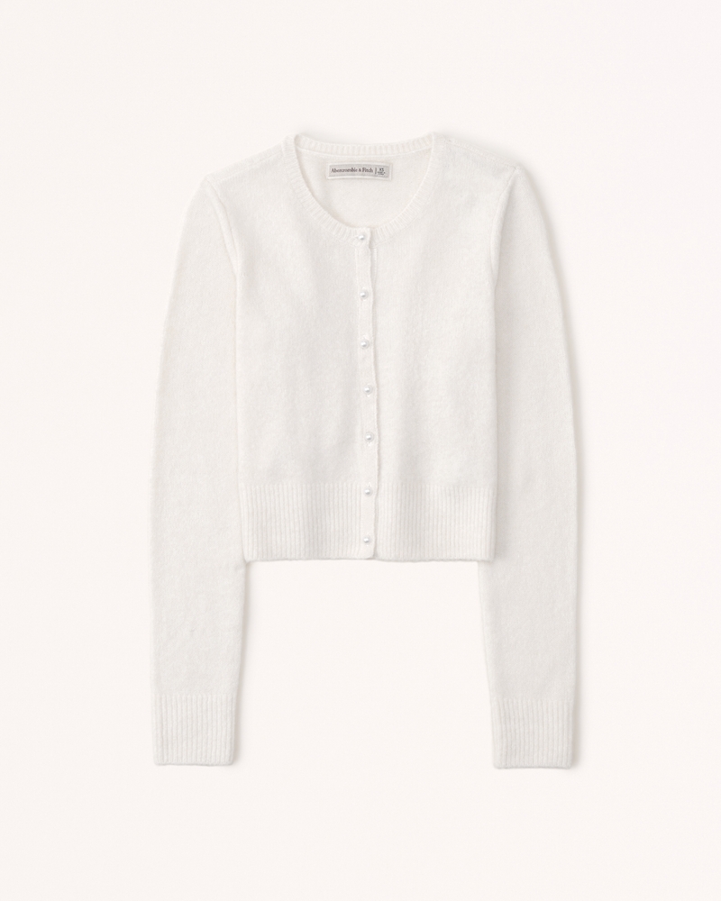 Femme Cardigan duveté boutonné slim | Femme Réductions | Abercrombie.com