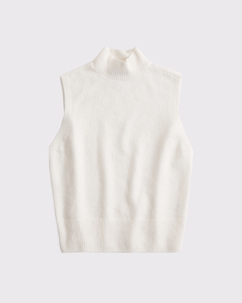 Mujer Merino Wool-Blend Mockneck Sweater Shell Top | Mujer Prendas ...