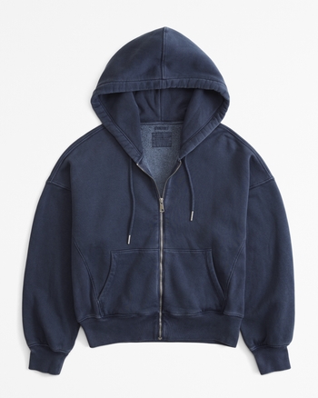Women's Essential Ribbed Sunday Hooded Full-Zip | Women's Tops ...