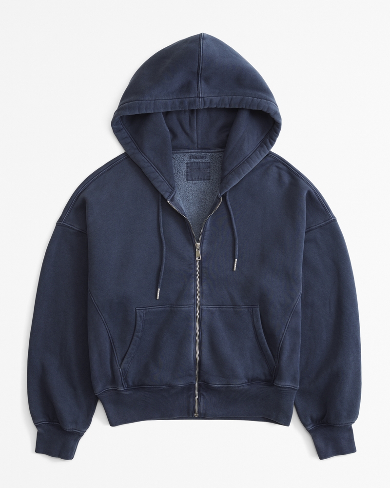 Women's Essential Ribbed Sunday Hooded Full-Zip | Women's Tops ...