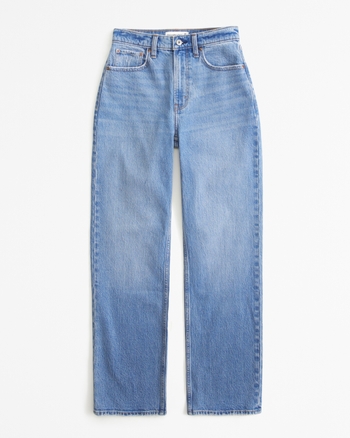 Mujer Jean recto vintage con tiro alto Curve Love | Mujer Liquidación | Abercrombie.com