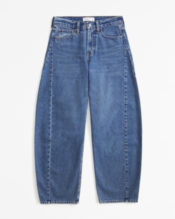 Women's Mid Rise Barrel Jean | Women's Bottoms | Abercrombie.com