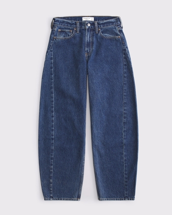 Femme Jean barrel taille mi-haute Curve Love | Femme Bas | Abercrombie.com