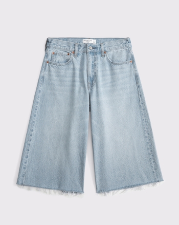 Women's Curve Love Mid Rise Long Jort | Women's Clearance | Abercrombie.com